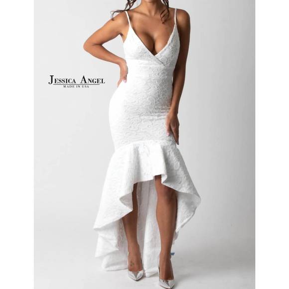 JESSICA ANGEL | Dresses | New Jessica Angel Lace High Low Evening Gown ...